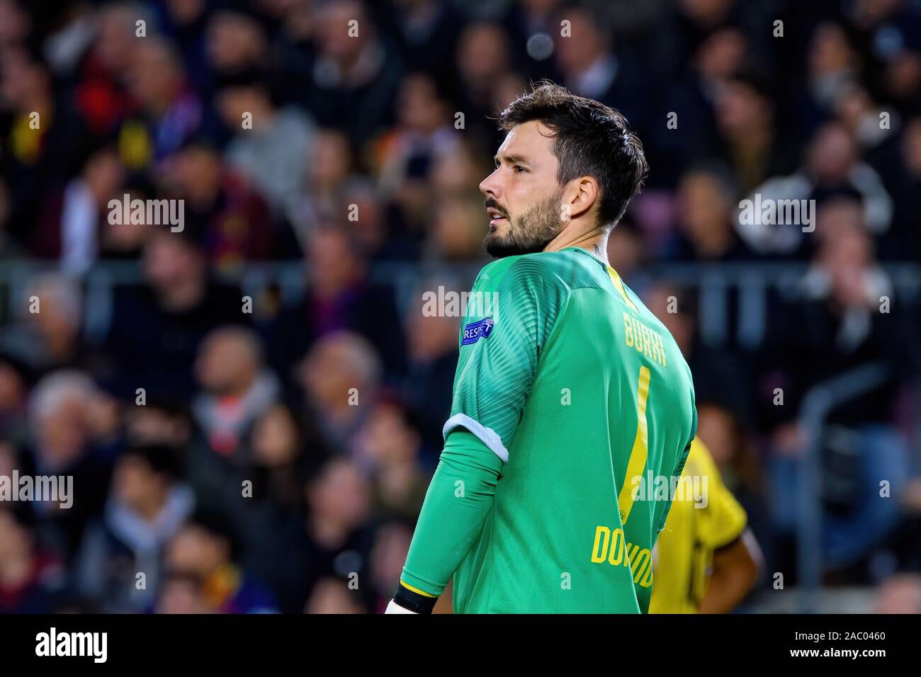 BARCELONA - NOV 27: Roman Burki plays at the Champions League match ...