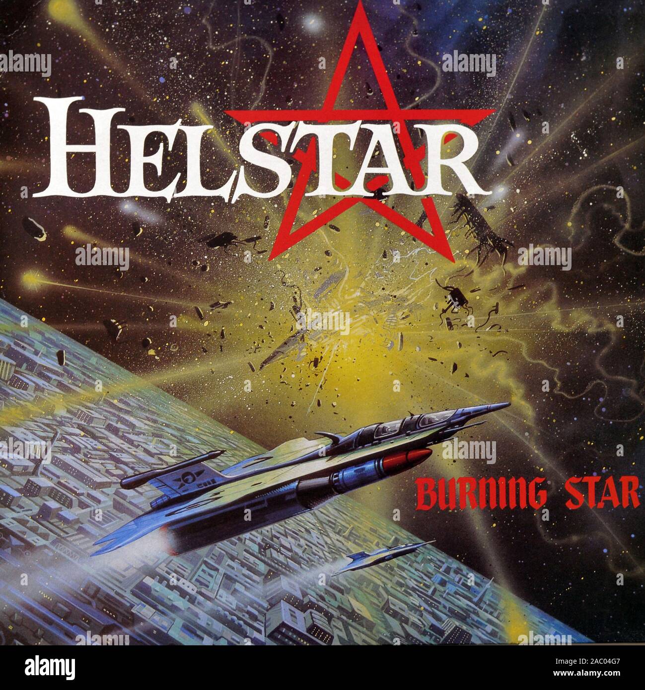 HELSTAR Burning Star - Vintage vinyl album cover Stock Photo - Alamy