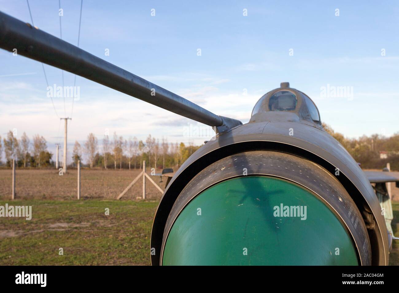 Old russian Mig-21 fighter jet in a military museum in Hungary Stock ...