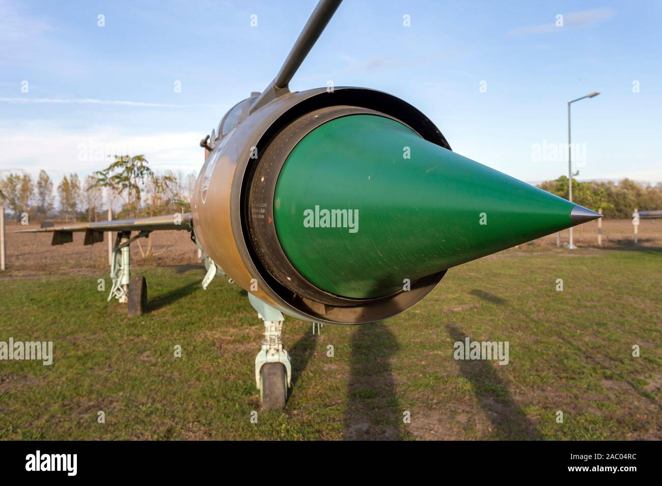 Old russian Mig-21 fighter jet in a military museum in Hungary Stock ...