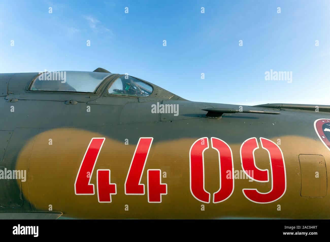Old russian Mig-21 fighter jet in a military museum in Hungary Stock ...