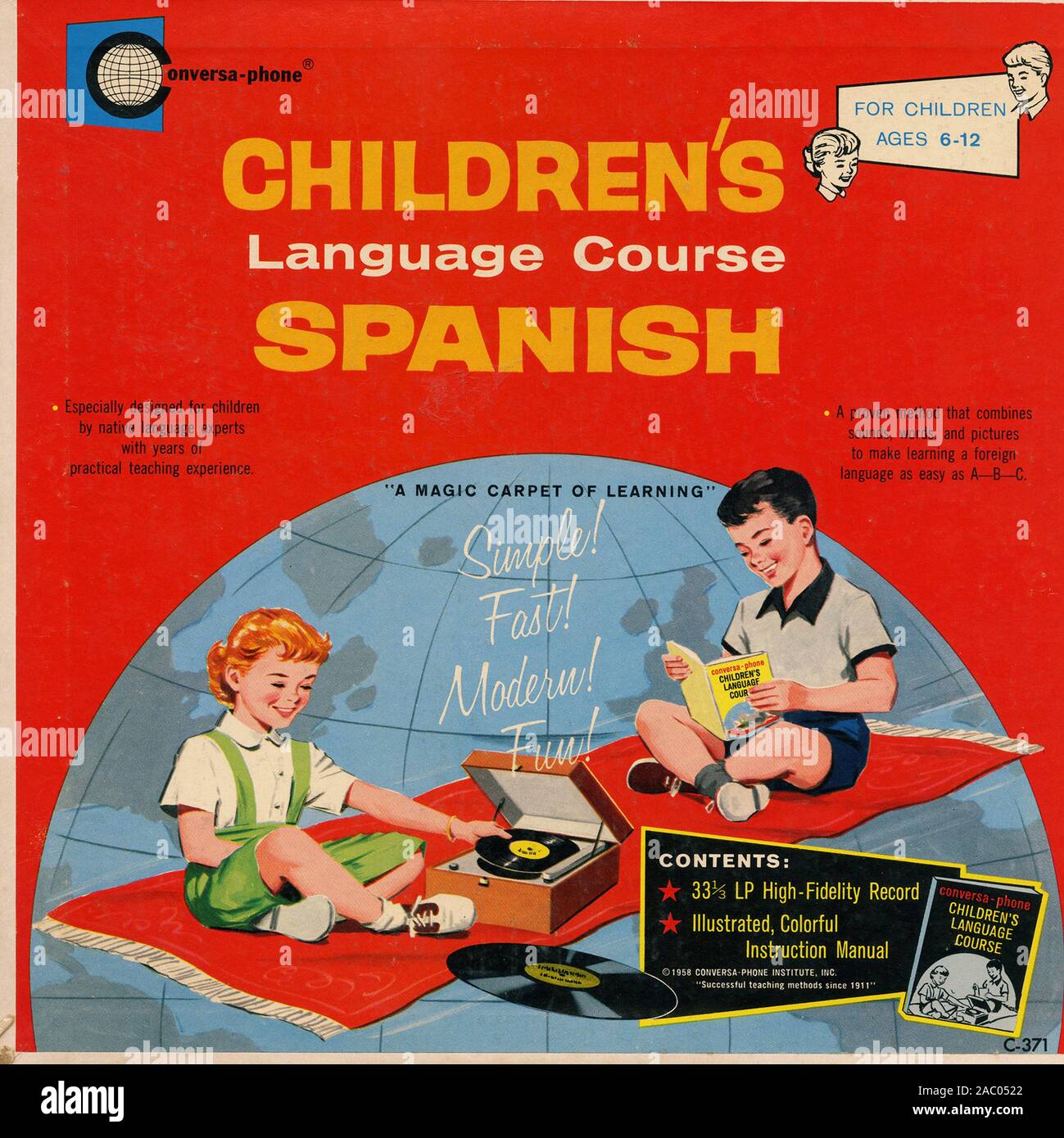 Children's Language Course Spanish - Vintage vinyl album cover Stock ...