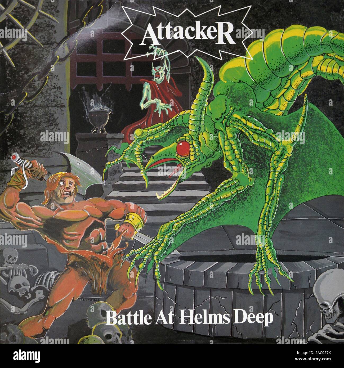 ATTACKER Battle At Helms Deep - Vintage vinyl album cover Stock Photo ...