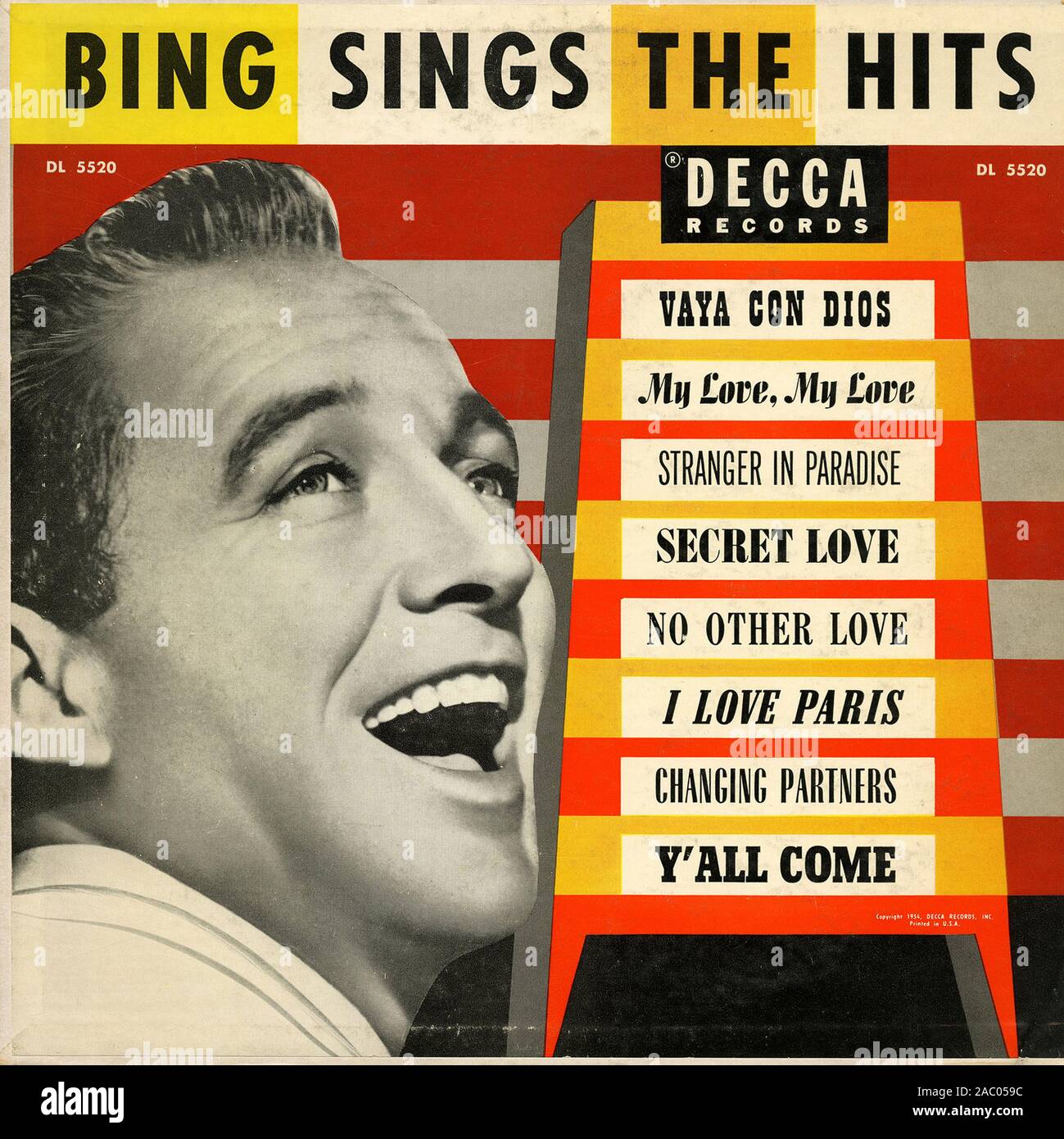 Bing Sings The Hits - Vintage vinyl album cover Stock Photo - Alamy