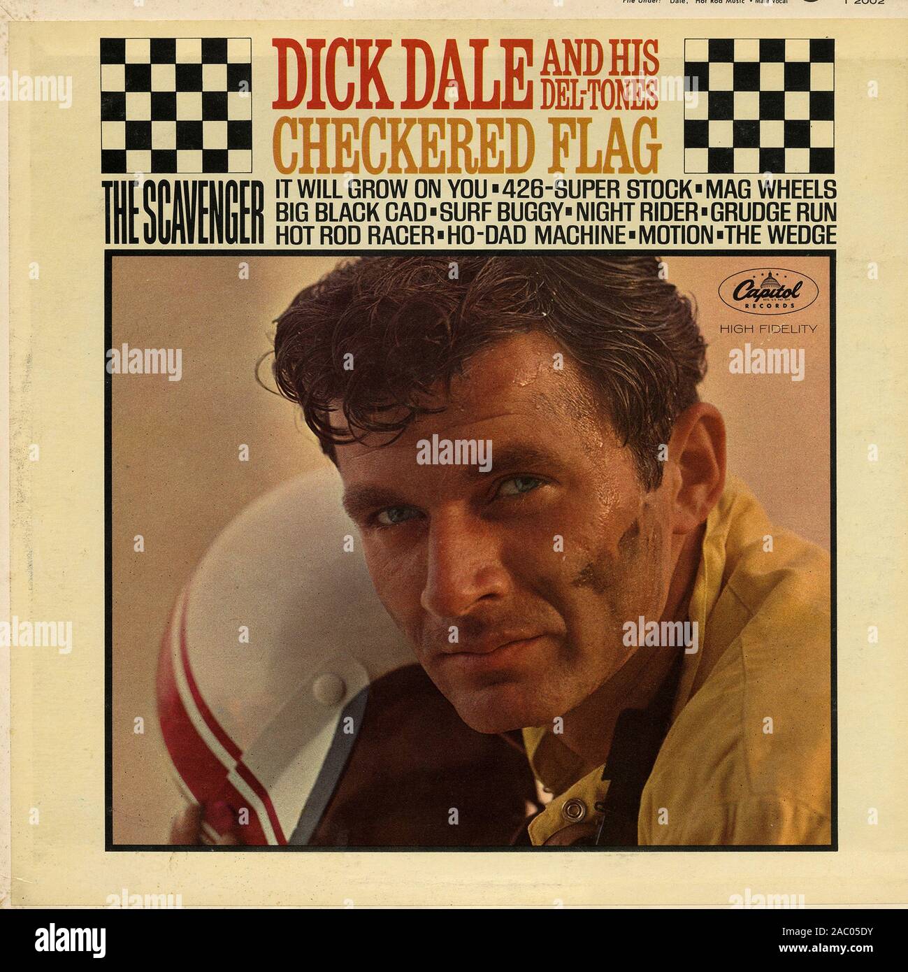 Checkered Flag - Vintage vinyl album cover Stock Photo - Alamy