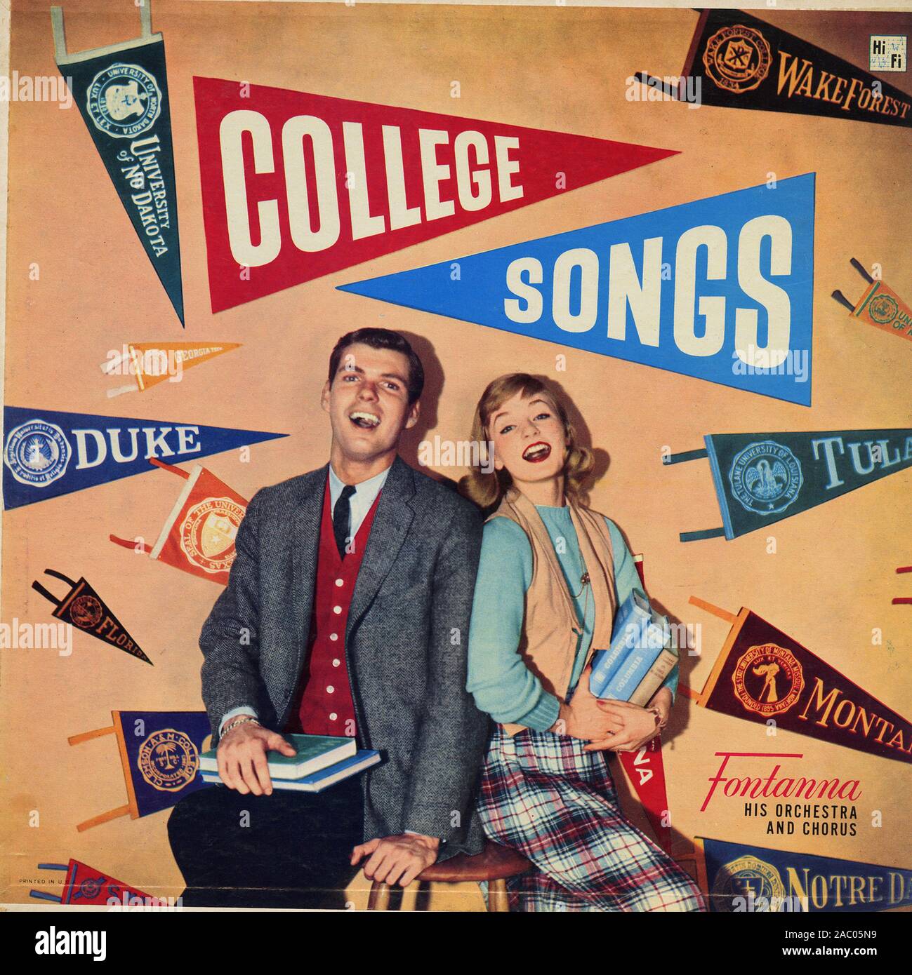 College Songs - - Vintage vinyl album cover Stock Photo - Alamy
