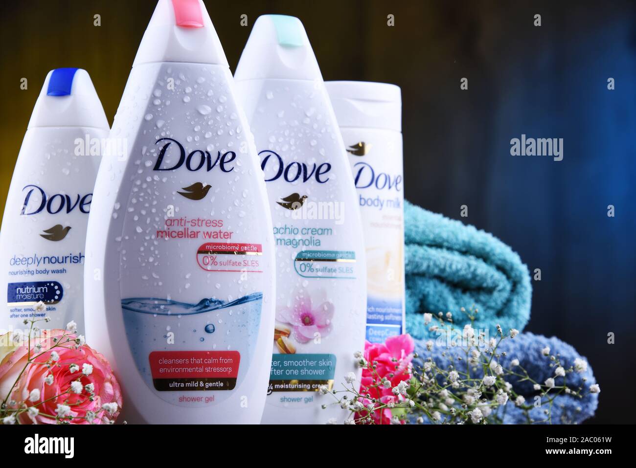 POZNAN, POL - JUL 4, 2019: Dove products. Introduced to the British ...