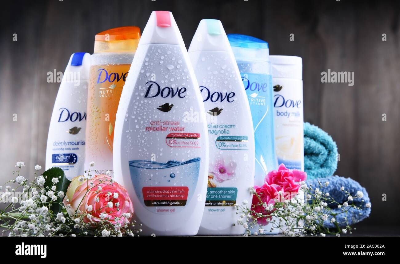 POZNAN, POL - JUL 4, 2019: Dove products. Introduced to the British ...