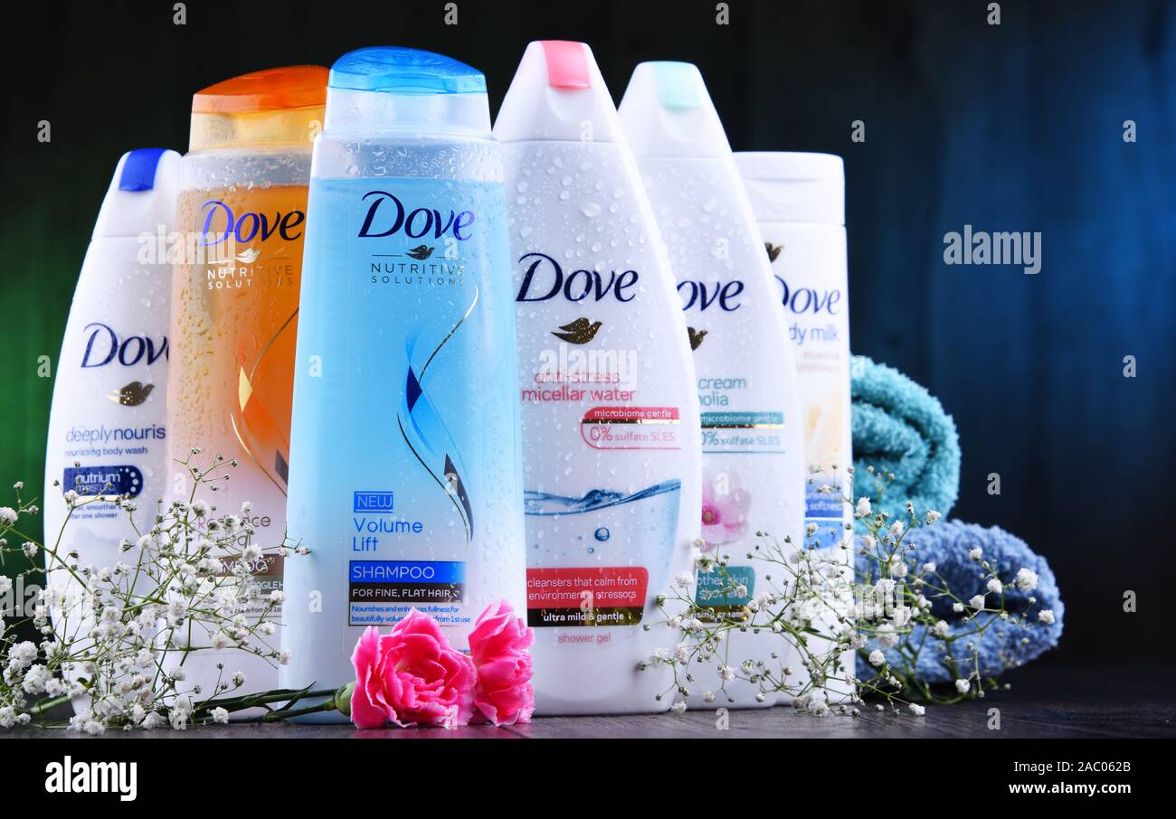 POZNAN, POL - JUL 4, 2019: Dove products. Introduced to the British ...