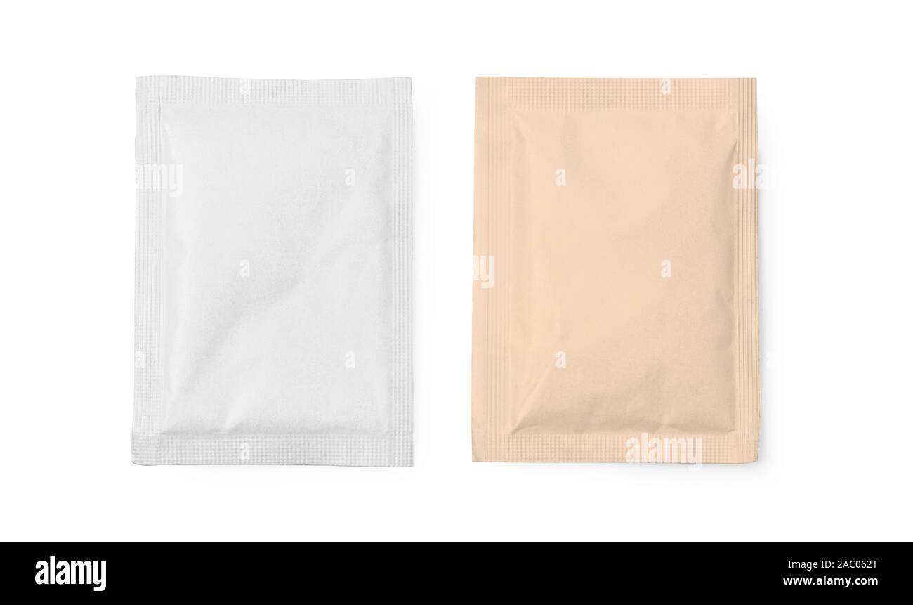 Small sugar packets isolated on white, with clipping path Stock Photo ...