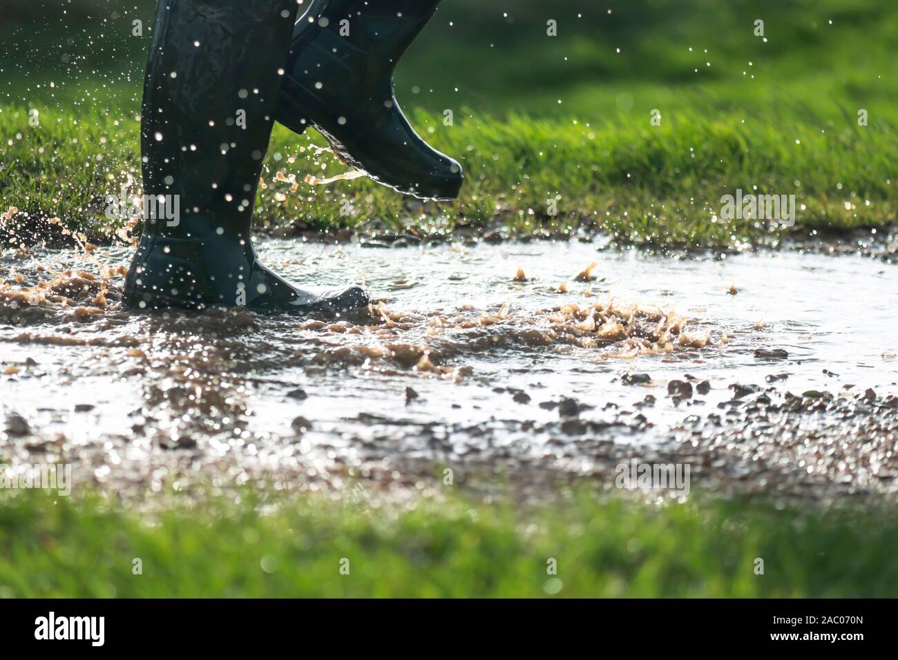 Muddy puddles water splash park hi-res stock photography and images - Alamy