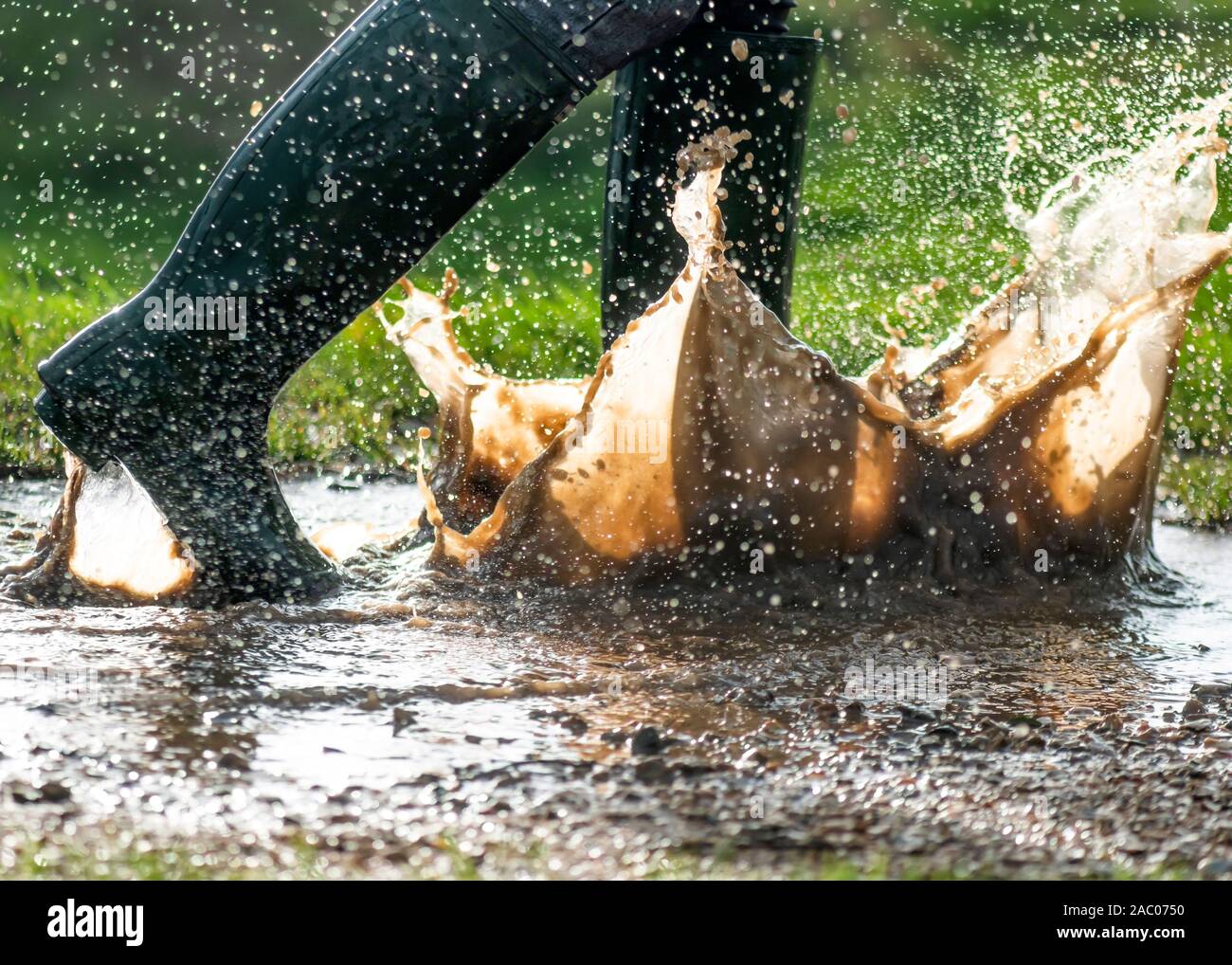 Wellington in a muddy puddle hi-res stock photography and images - Alamy