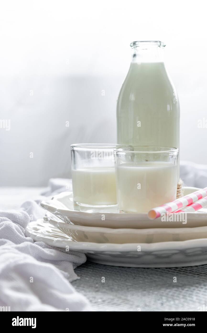 Fresh milk beverage. Healthy nutrition ingredient, dairy themes Stock ...