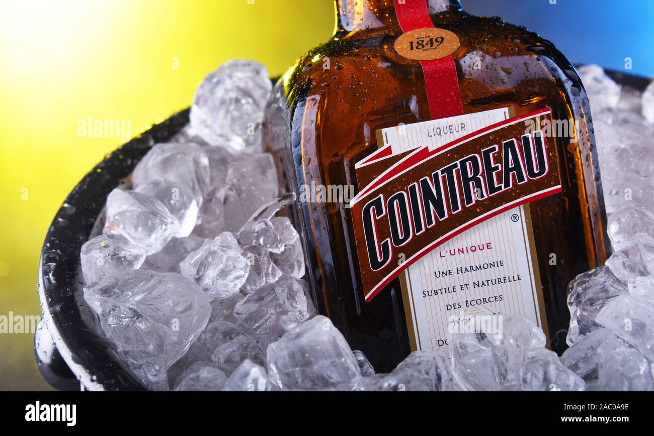 POZNAN, POL - NOV 21, 2019: Bottle of Cointreau, a brand of French ...