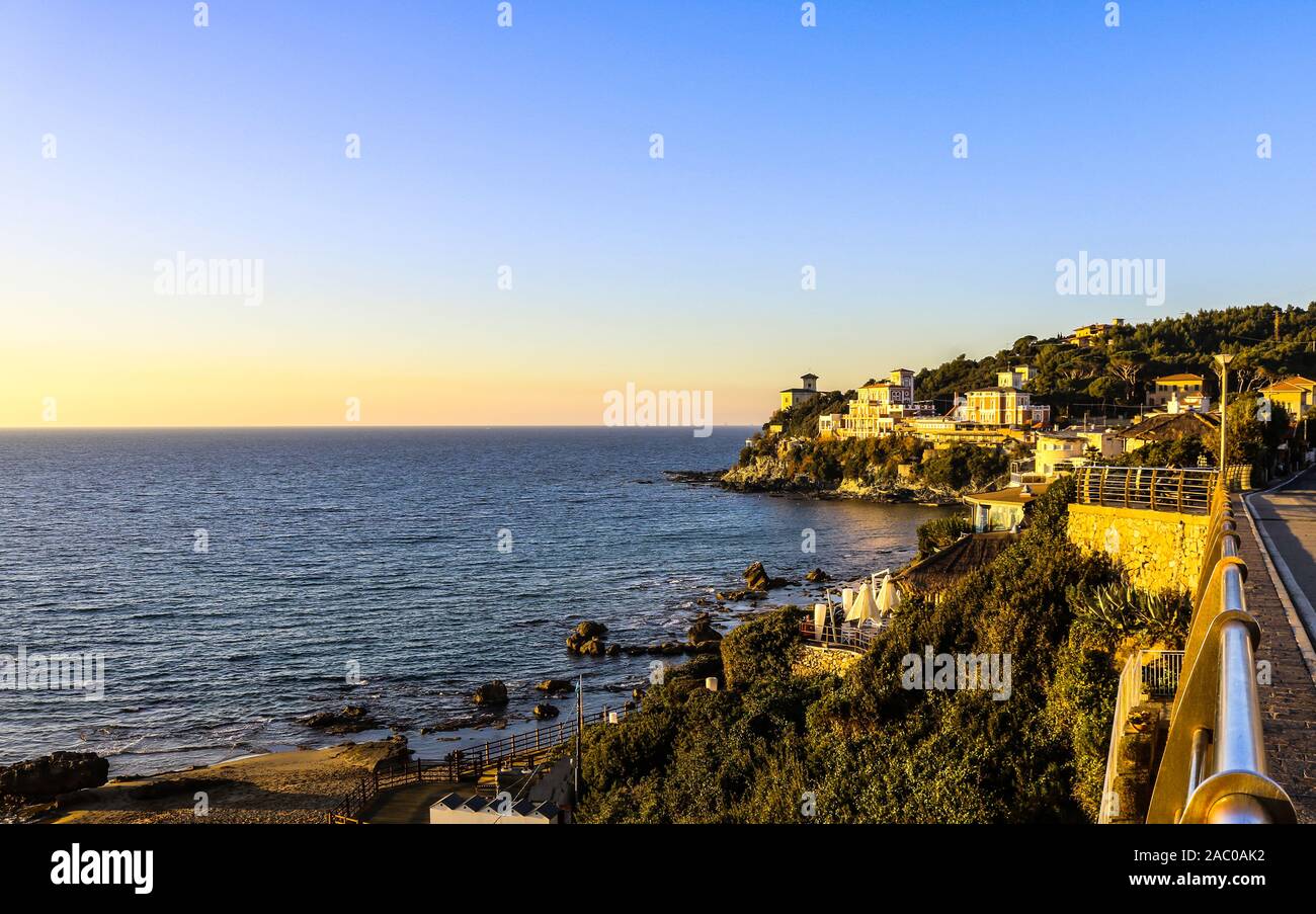 Baia del Quercetano-Castiglioncello: coastal town of Tuscany. Italy ...