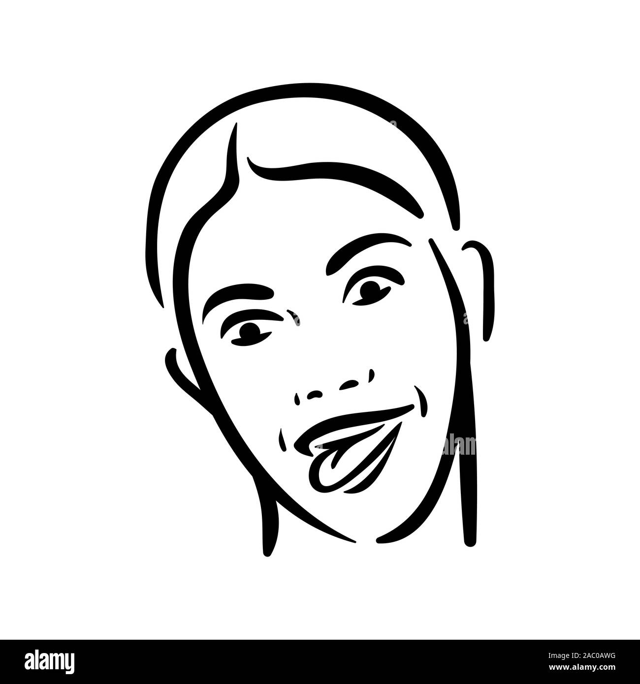 Young woman, happy, silly Black and White Stock Photos & Images - Alamy