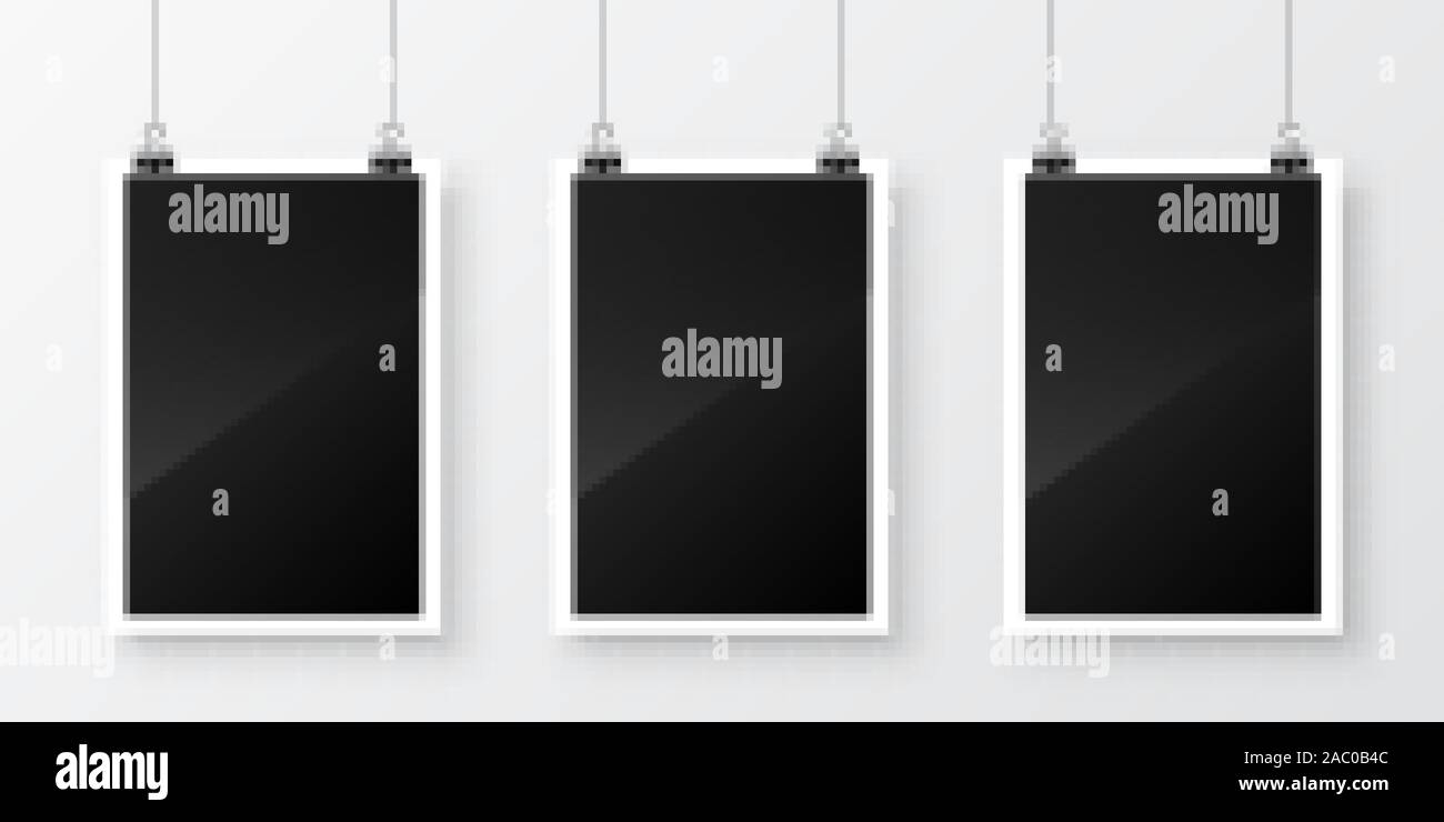 Photo card frame, film hanging on paper clips. Digital snapshot image ...