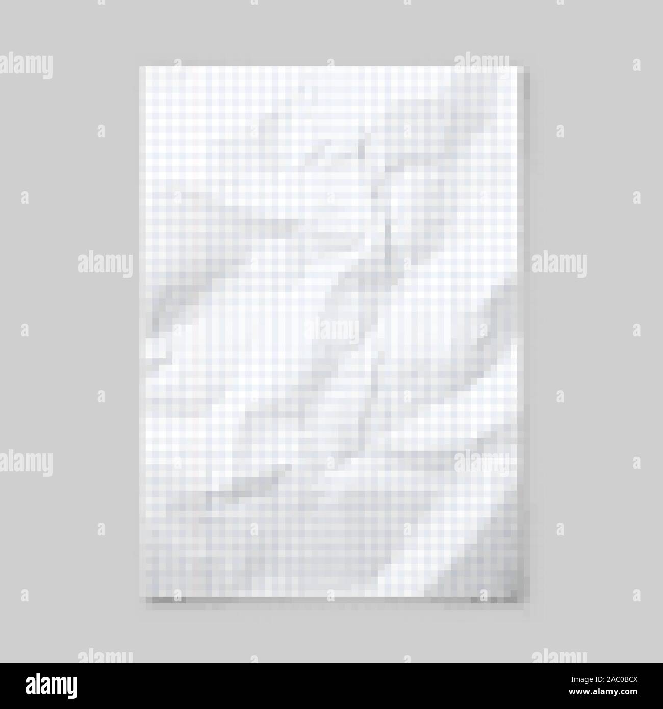 Realistic blank lined crumpled paper sheet with shadow in A4 format ... Realistic blank lined crumpled paper sheet with shadow in A4 format ...