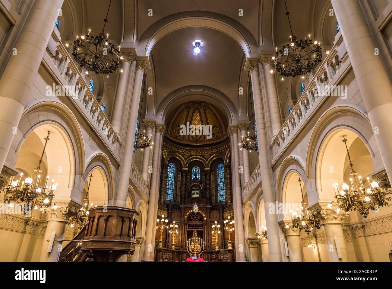 Brussels city center / Belgium - 02 16 2019: Interior design of the ...