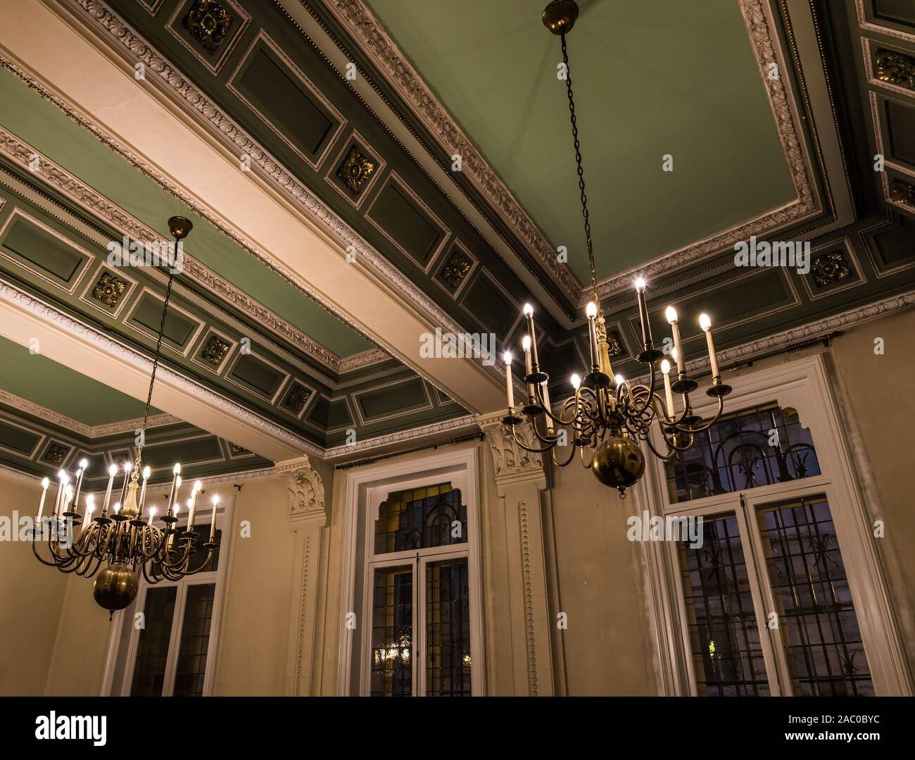 Brussels city center / Belgium - 02 16 2019: Interior design of the ...