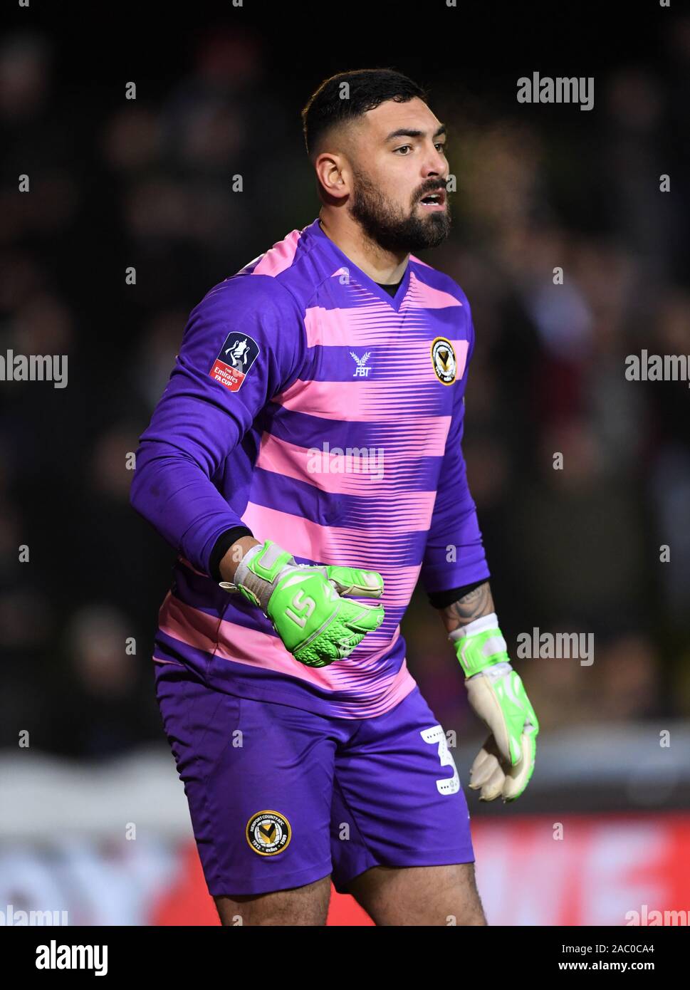 Newport County's Nick Townsend during the FA Cup second round match at ...