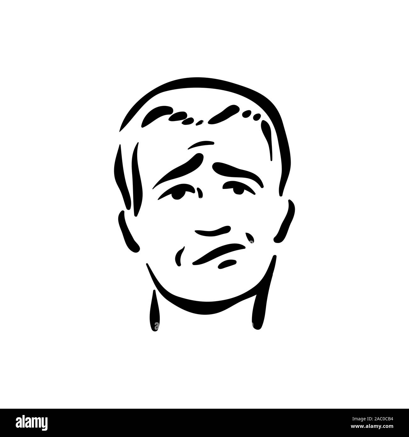 Sceptic emoticon Stock Vector Images - Alamy