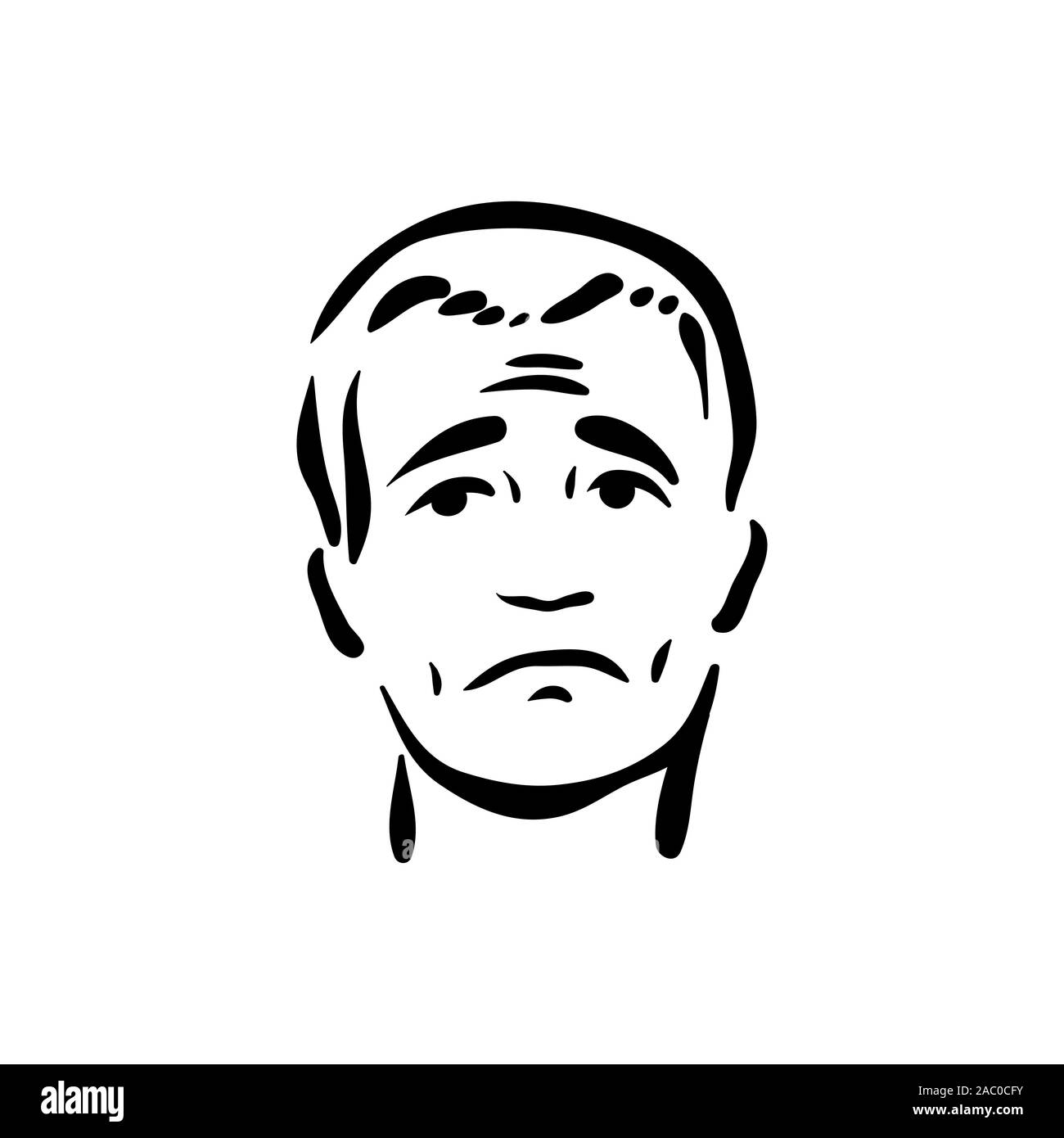 Sceptical face emotion icon on white background Stock Vector Image ...