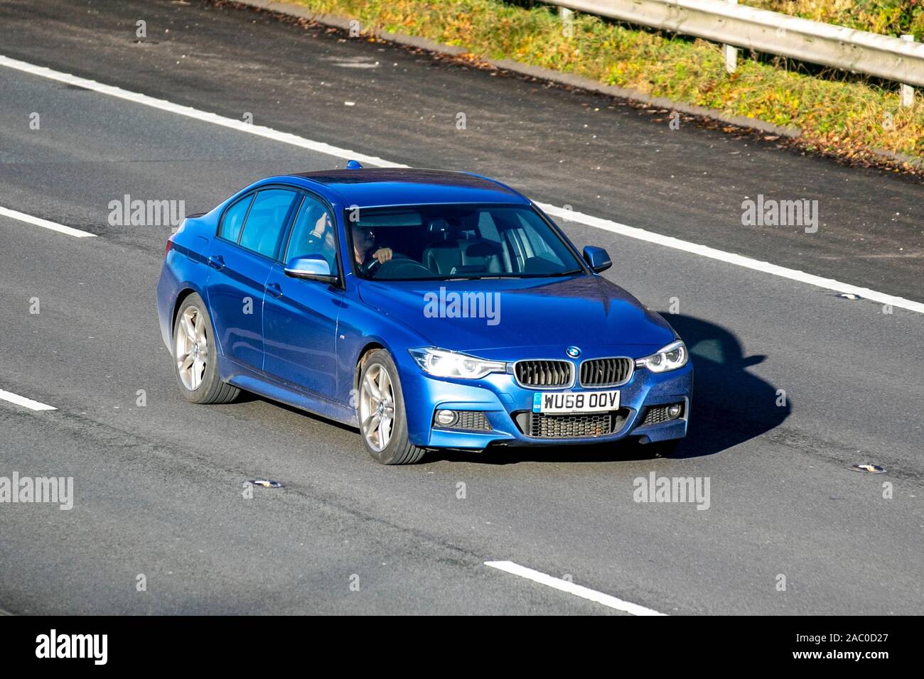 2018 blue BMW 320D M Sport Auto; Vehicular traffic, transport, modern ...