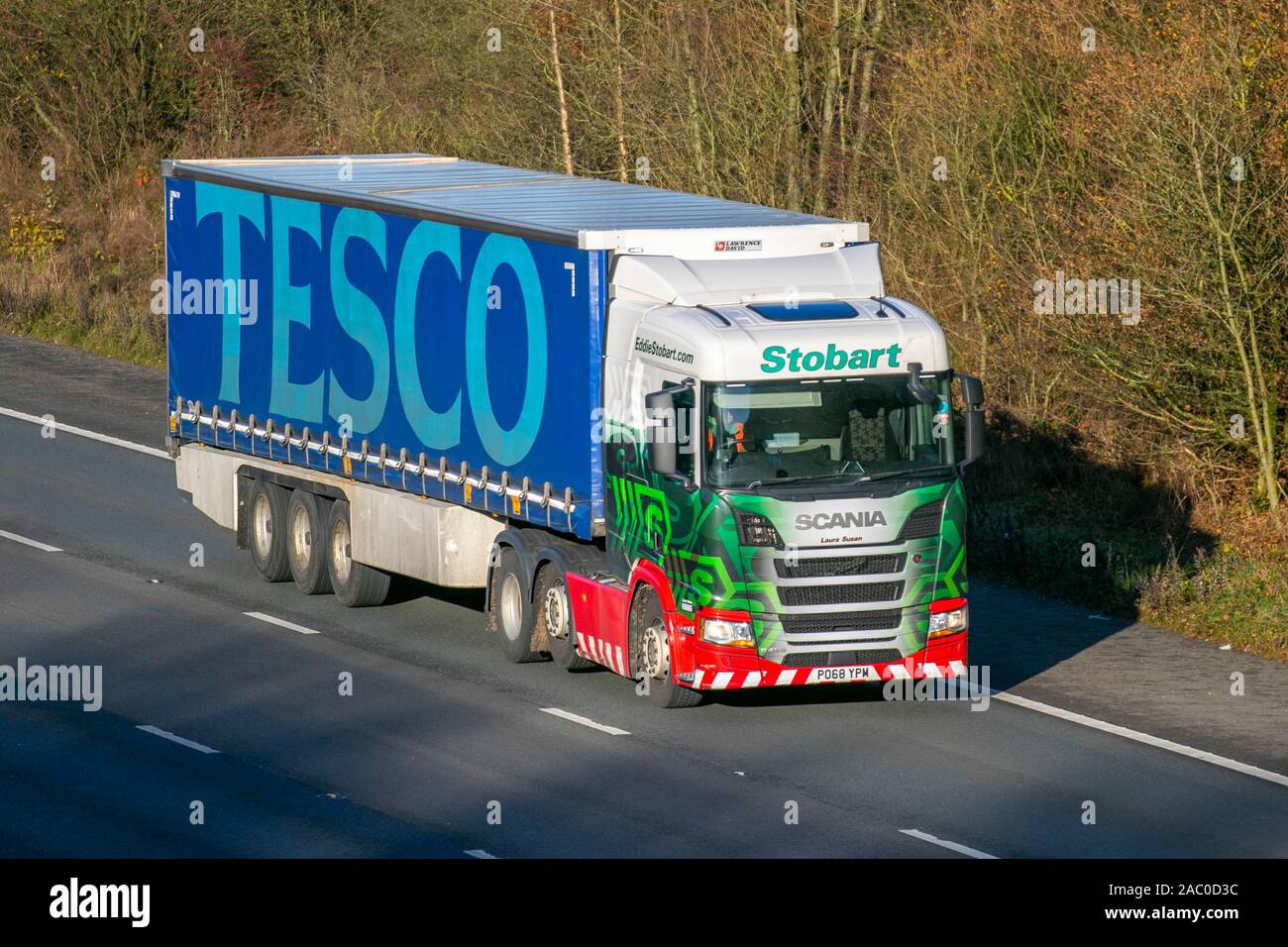 Tesco food truck, Eddie Stobart Haulage grocery delivery trucks, lorry ...