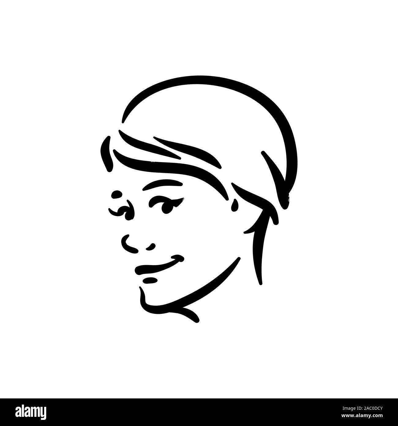 Curious woman face emotion on white background Stock Vector Image & Art ...