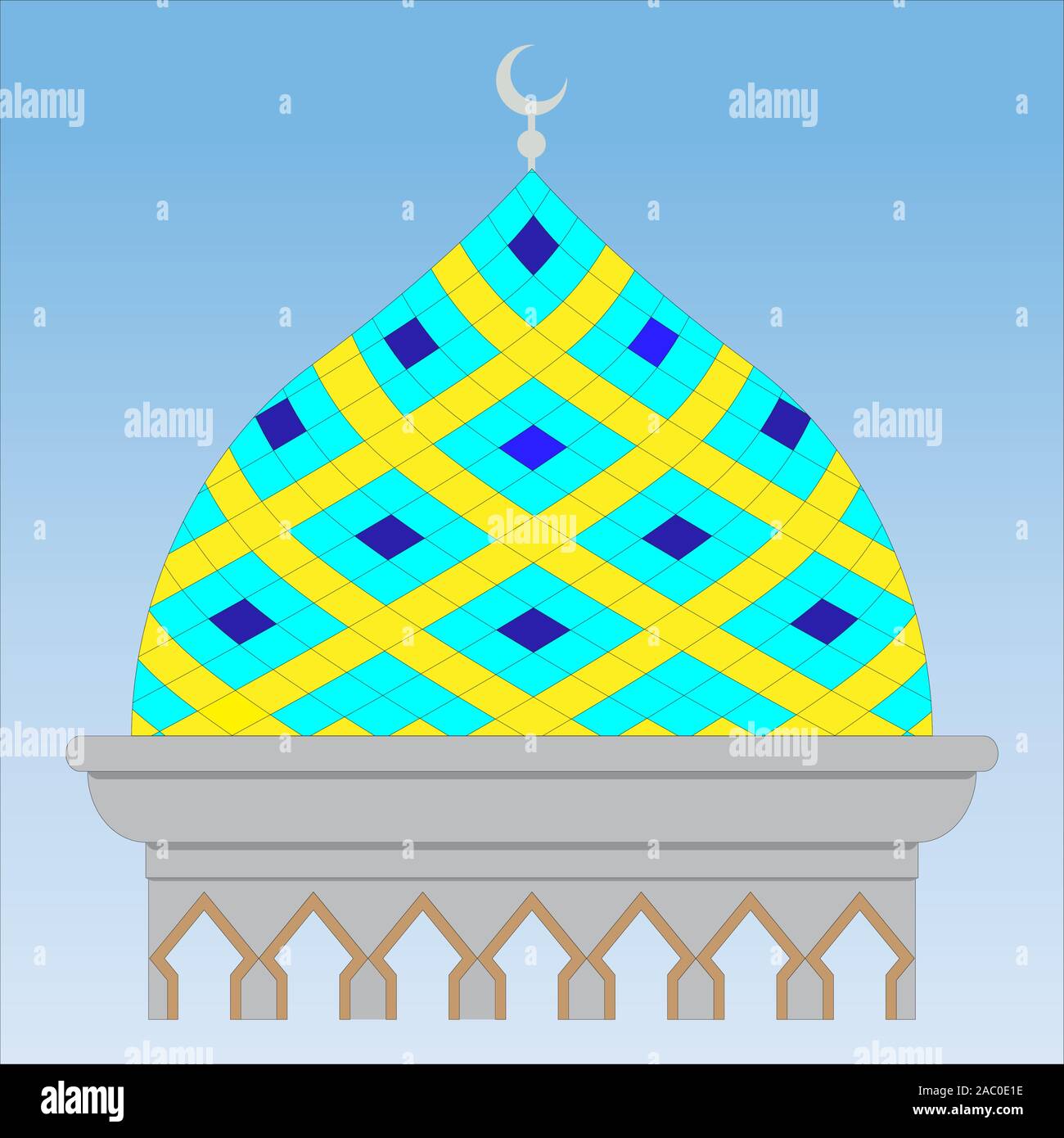 Islamic architecture dome tomb Stock Vector Images - Alamy