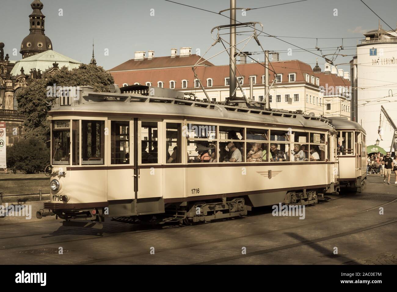 Old vintage tram in Dresden, Germany Stock Photo - Alamy