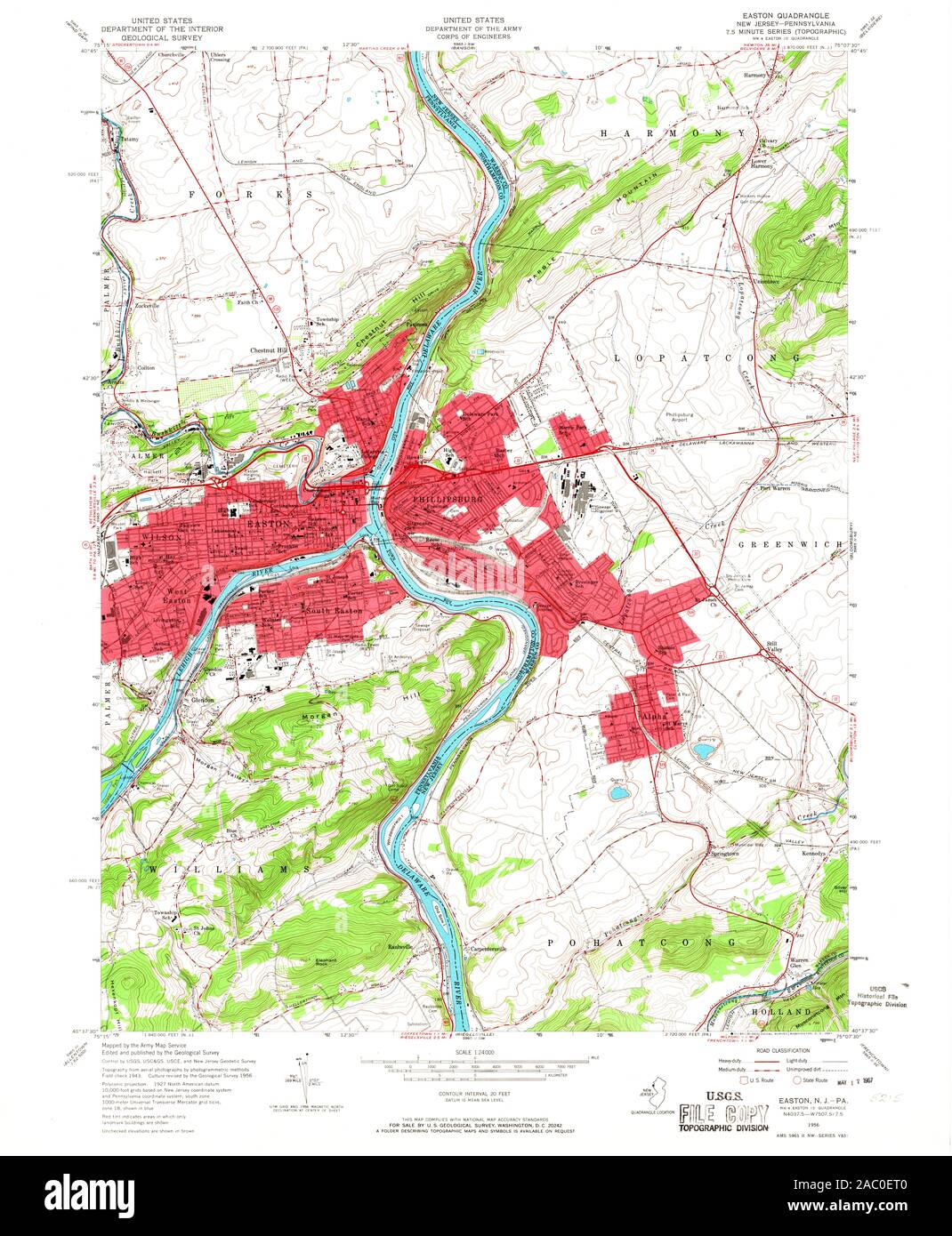 Easton pennsylvania map hi-res stock photography and images - Alamy