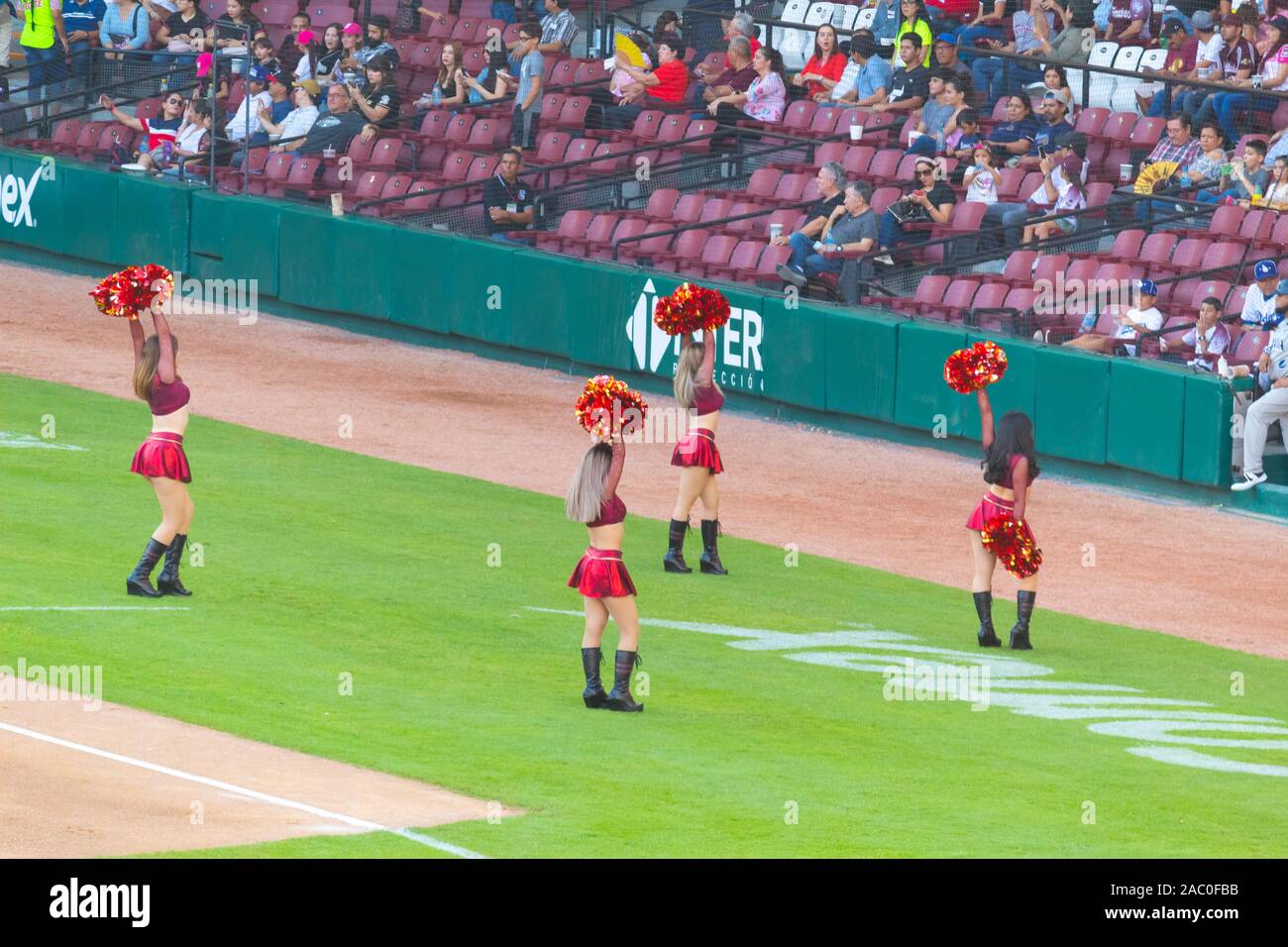 Culiacan, Sinaloa, Mexico - October 20 2019: Official cheerleaders of ...