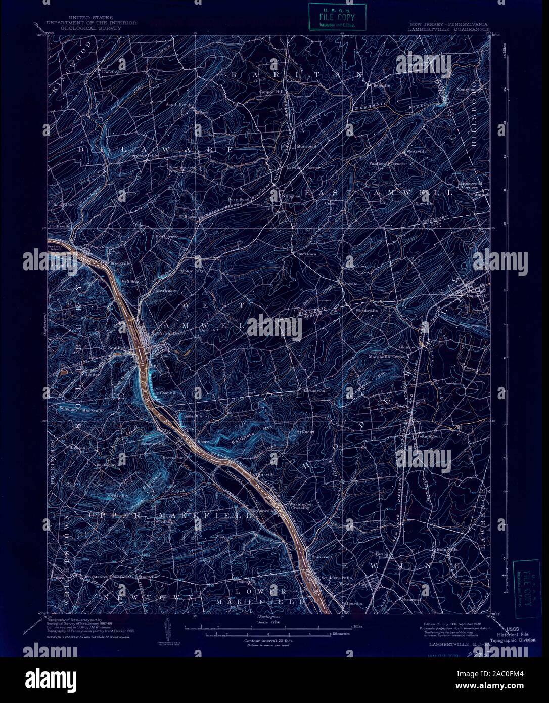 Lambertville map hi-res stock photography and images - Alamy
