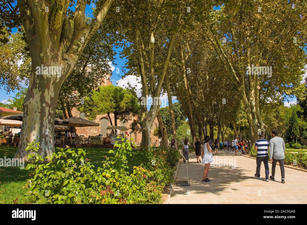 Istanbul, Turkey – September 6th 2019. Tourists stroll around the Court ...