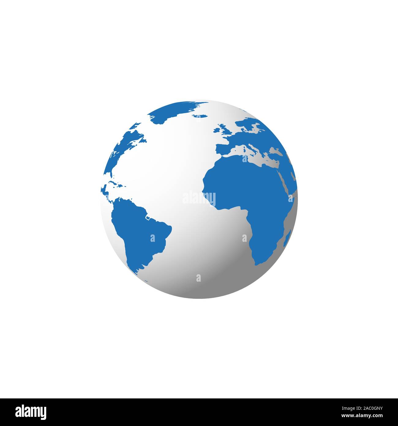 Blue globe modern 3d illustration with on white background. Global ...