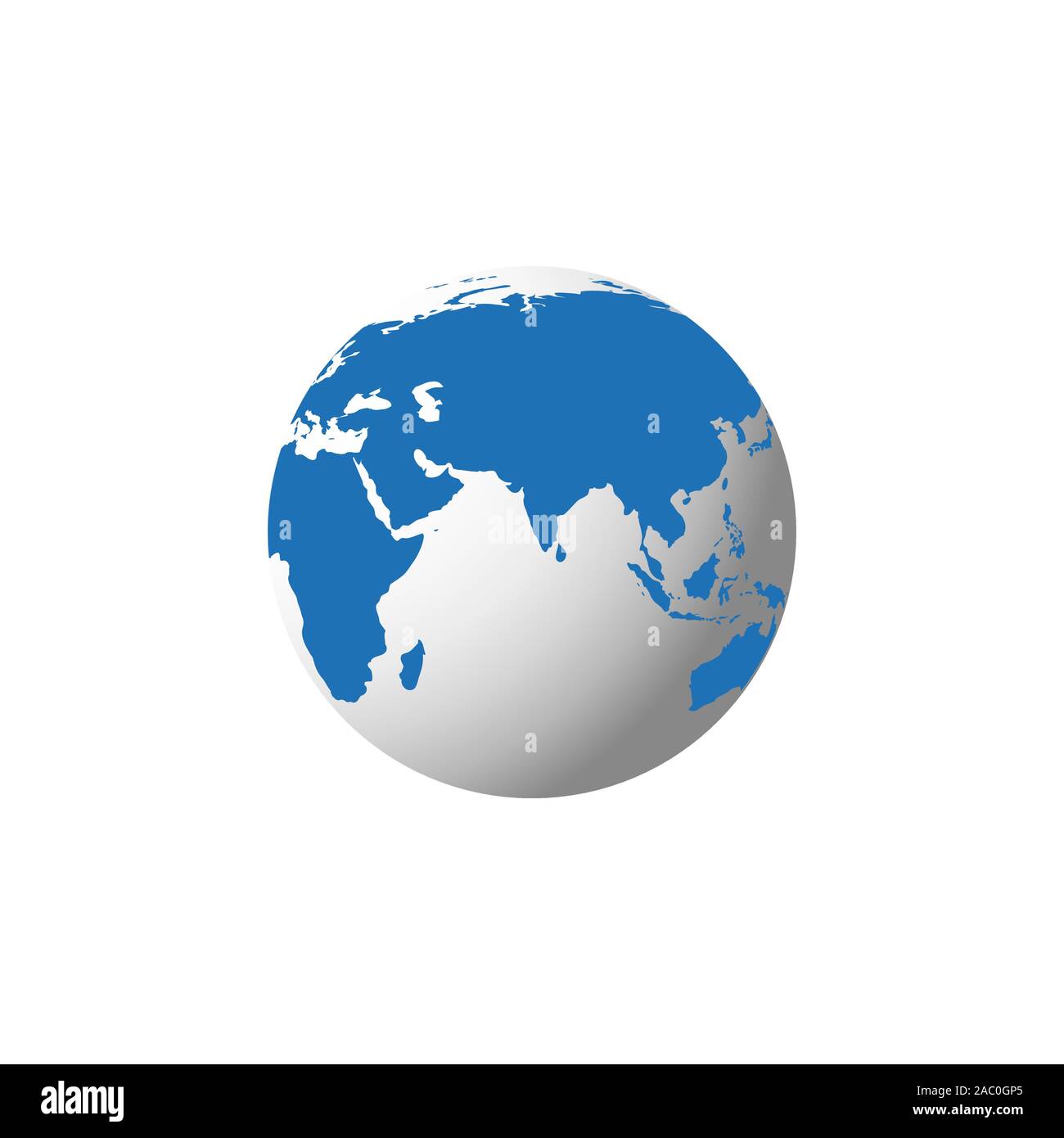 Blue globe modern 3d illustration with on white background. Global ...