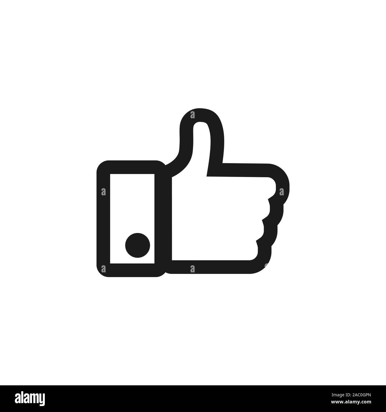 Thin line vector isolated illustration. Like finger sign. Social ...