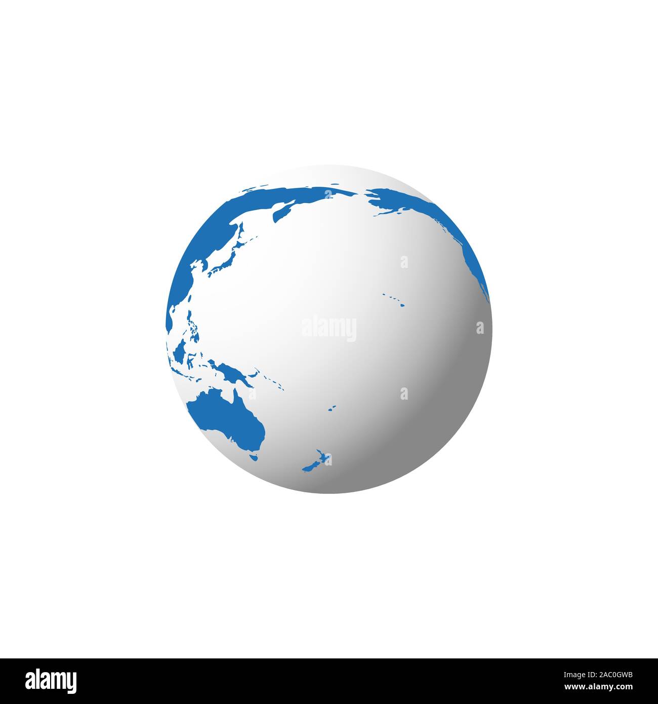 Blue globe modern 3d illustration with on white background. Global ...