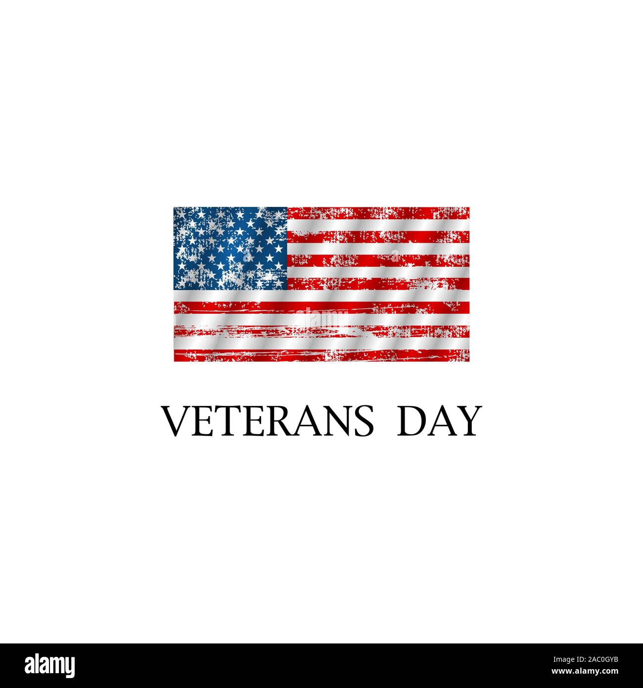 Veterans Day vector isolated v illustartion with grunge usa flag ...