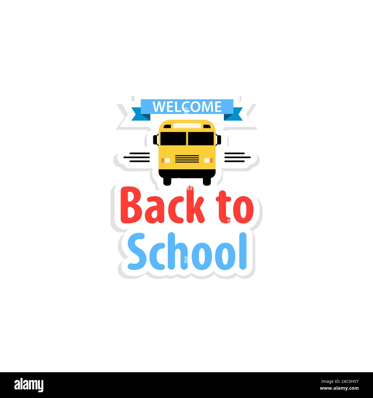 Back to school sticker colorful isolated illustration on white ...