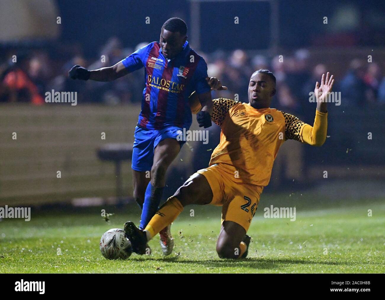 Maldon and Tiptree's Kojo Awotwi and Newport County's Dominic Poleon ...