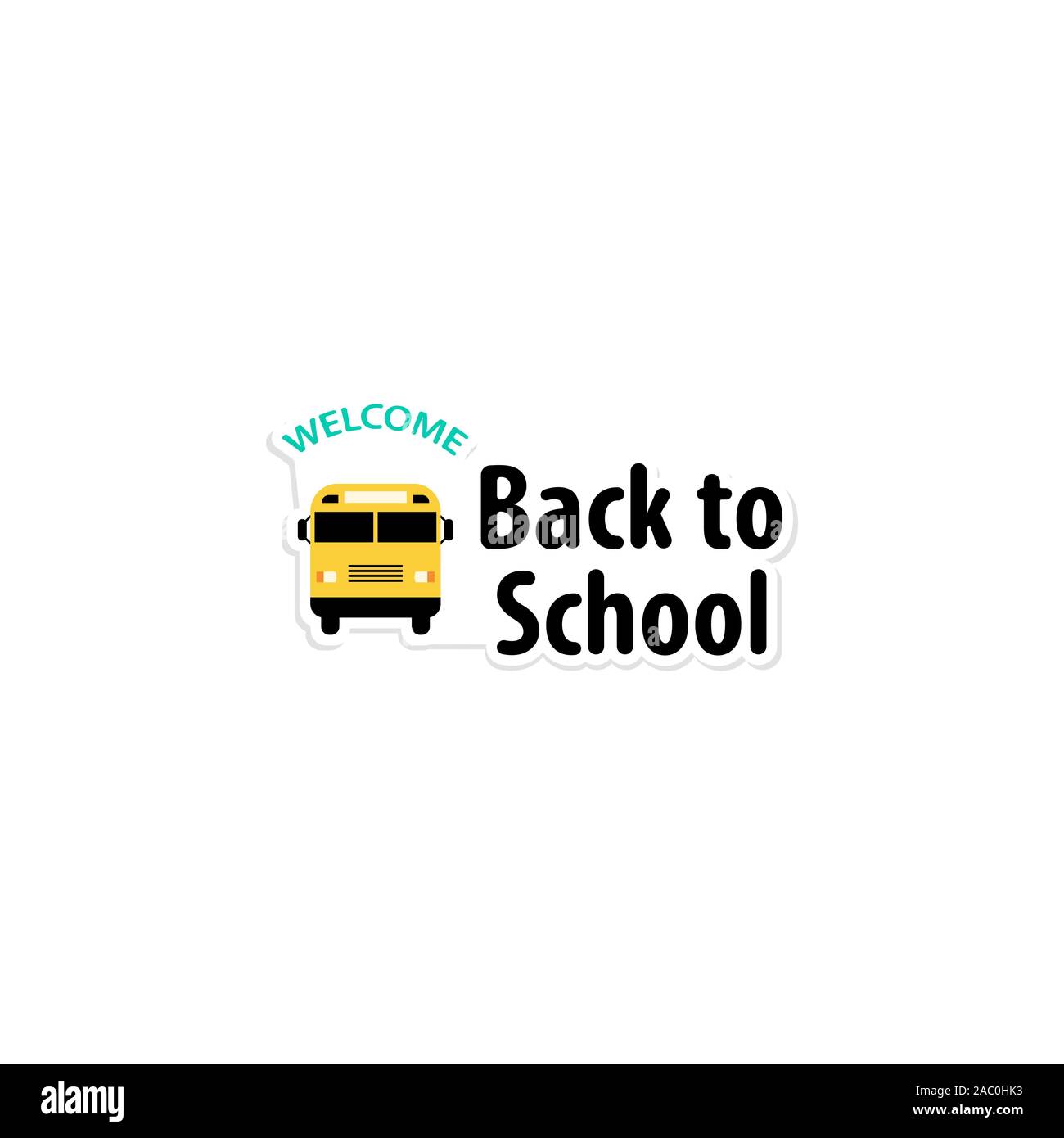 Back to school sticker colorful isolated illustration on white ...