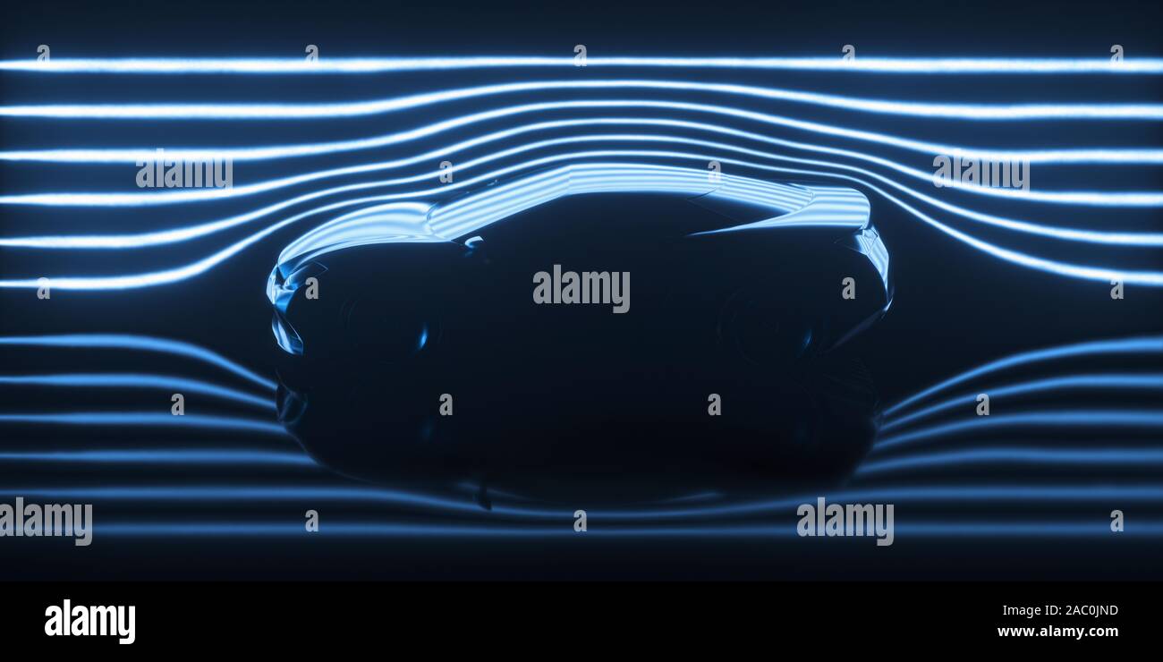 Car in wind tunnel, illustration Stock Photo - Alamy