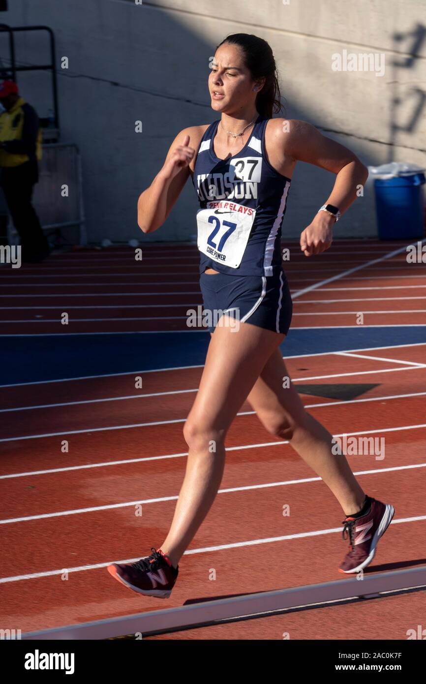 Maria Alarcon competing in the Olympic Development Women's 5K Racewalk ...