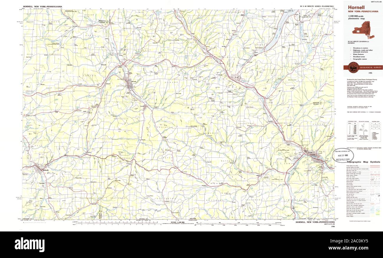 Map of hornell hi-res stock photography and images - Alamy