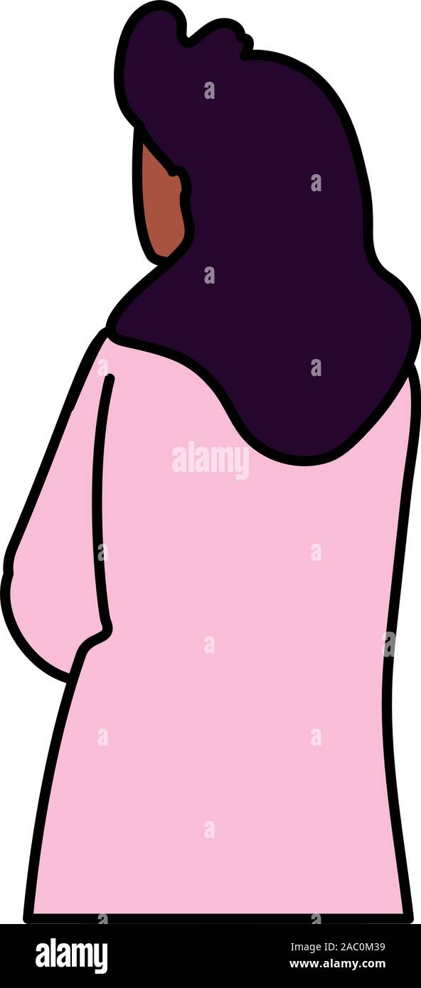 young man of back position on white background vector illustration ...