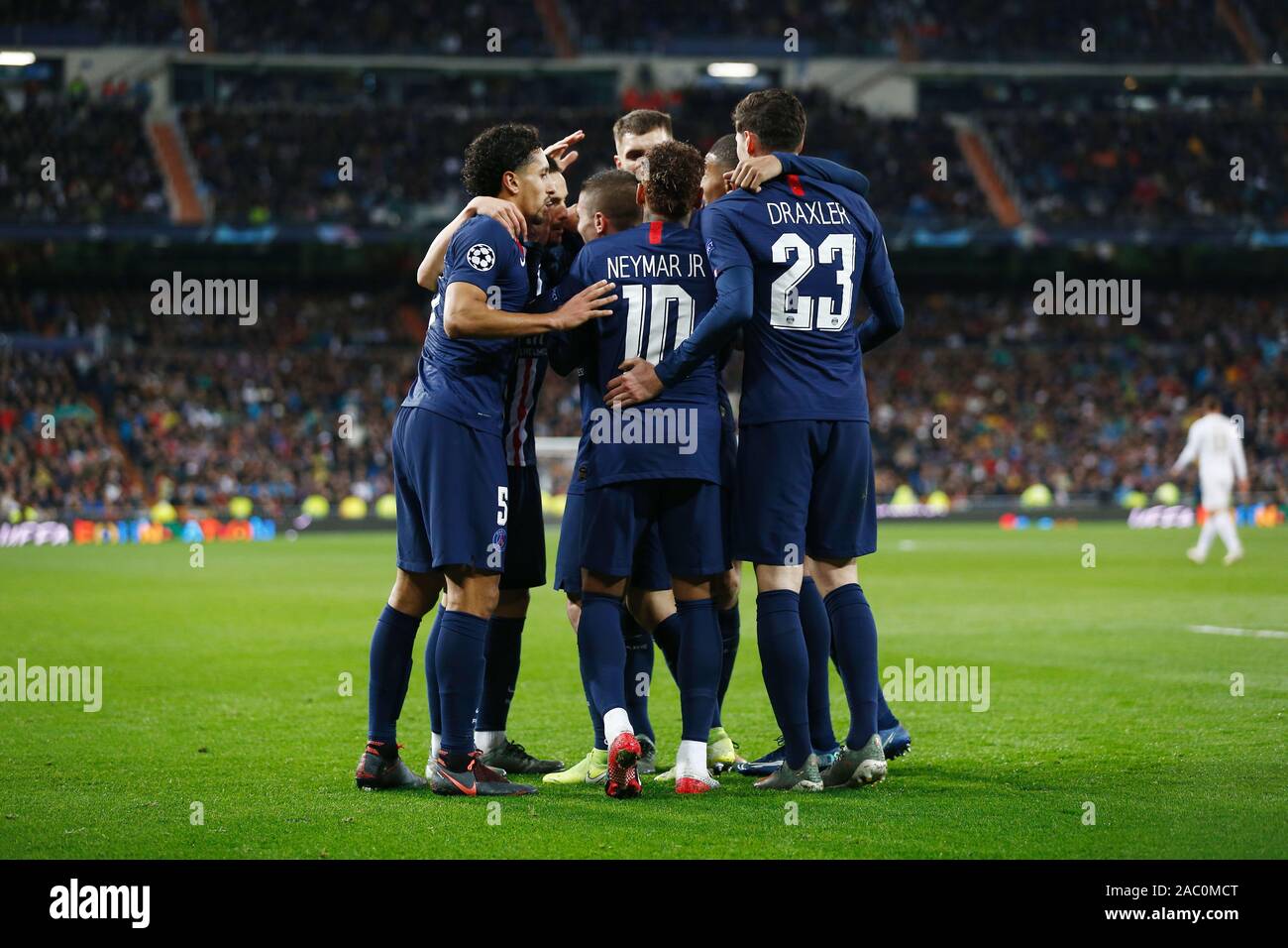 Madrid, Spain. 26th Nov, 2019. Paris Saint-Germain team group (PSG ...