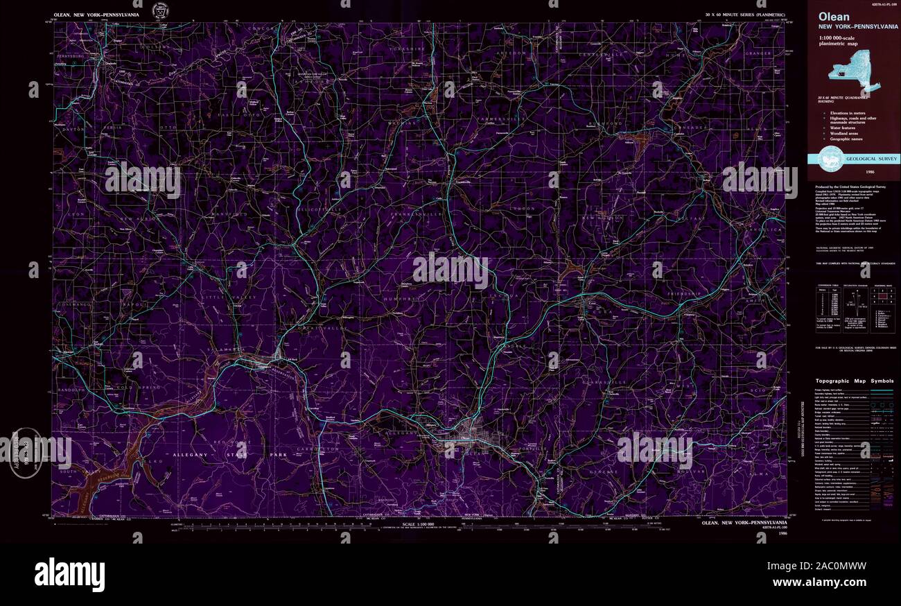 Map of olean hi-res stock photography and images - Alamy